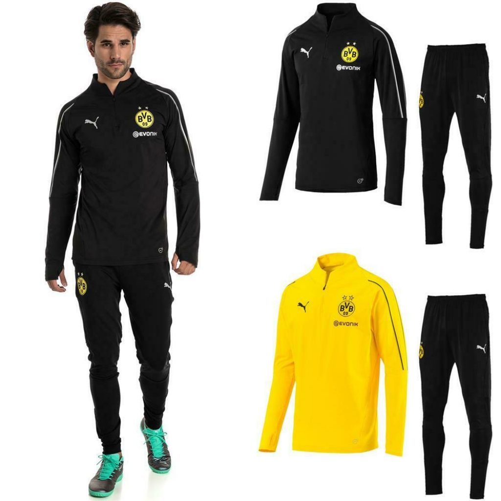 Puma BVB Borussia Dortmund Herren Trainingsanzug 1/4 Zip Top + Hose für ...