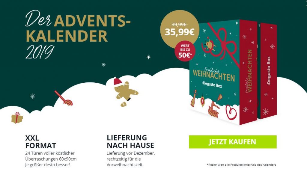 Degusta: XXL-Adventskalender – 24 Türchen für 35,99€ (kein Abo ...