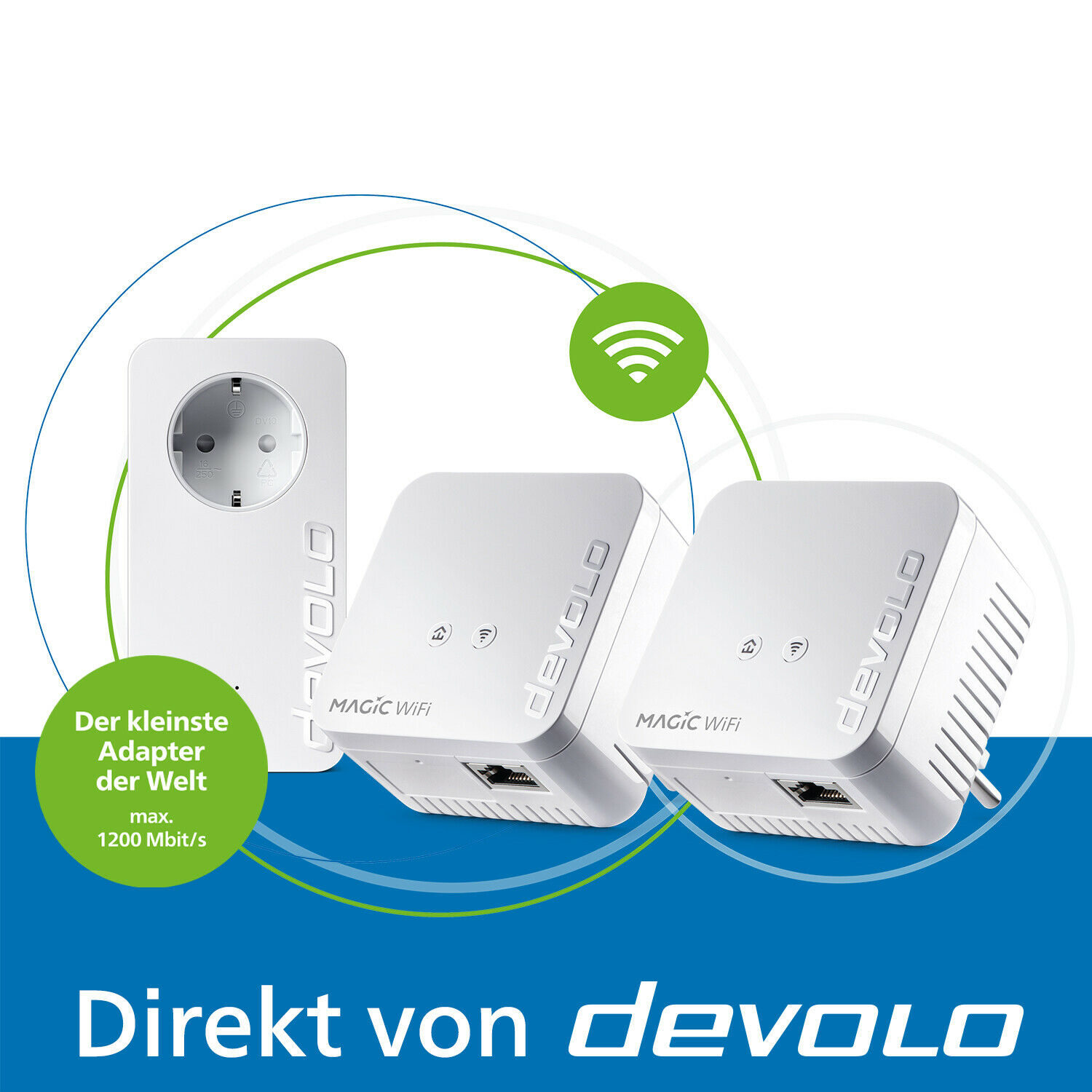 devolo Magic 1 WiFi mini, 3 Powerline Adapter, Mesh WLAN Verstärker ...