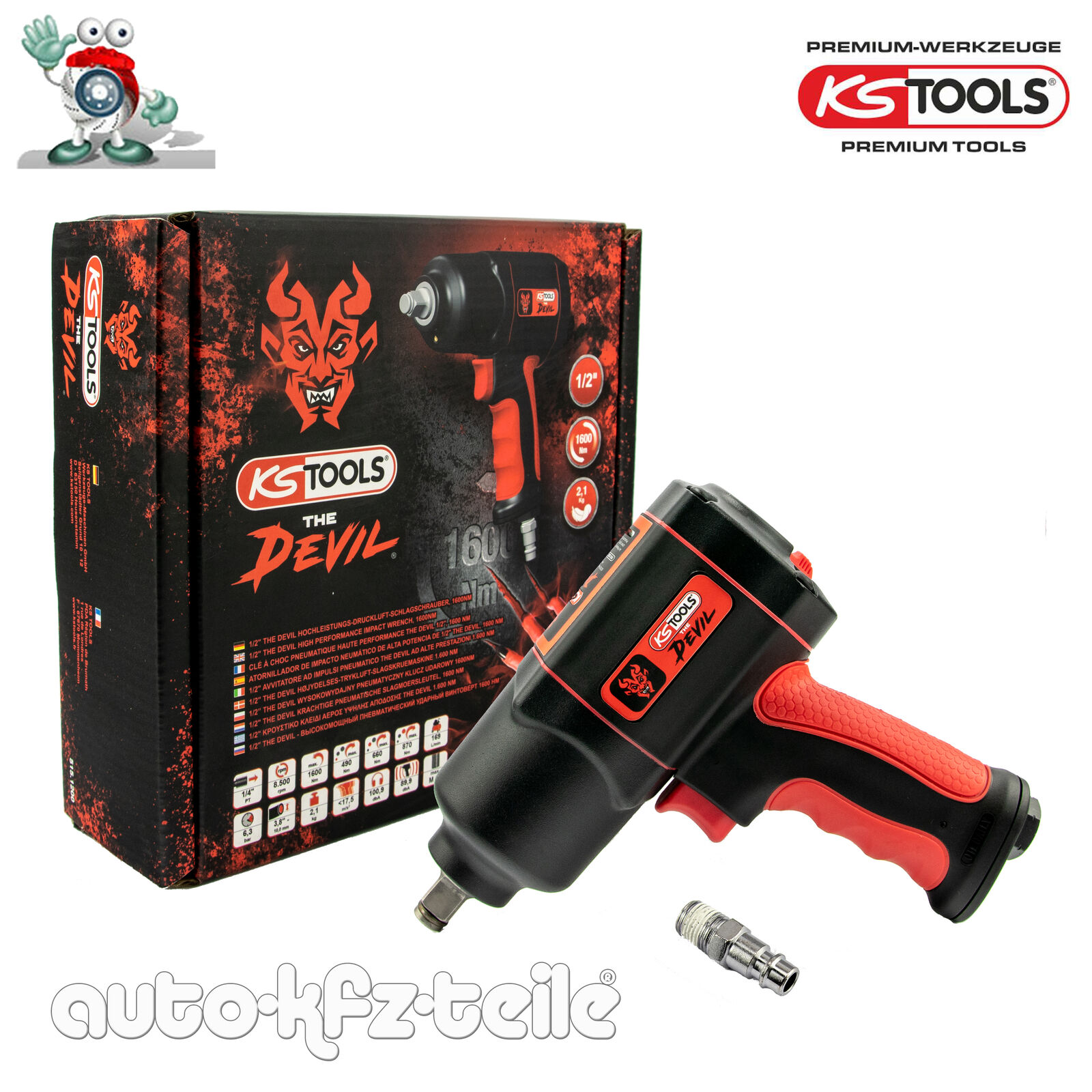 KS Tools The Devil Hochleistungs Druckluft Schlagschrauber 1 2 1600Nm