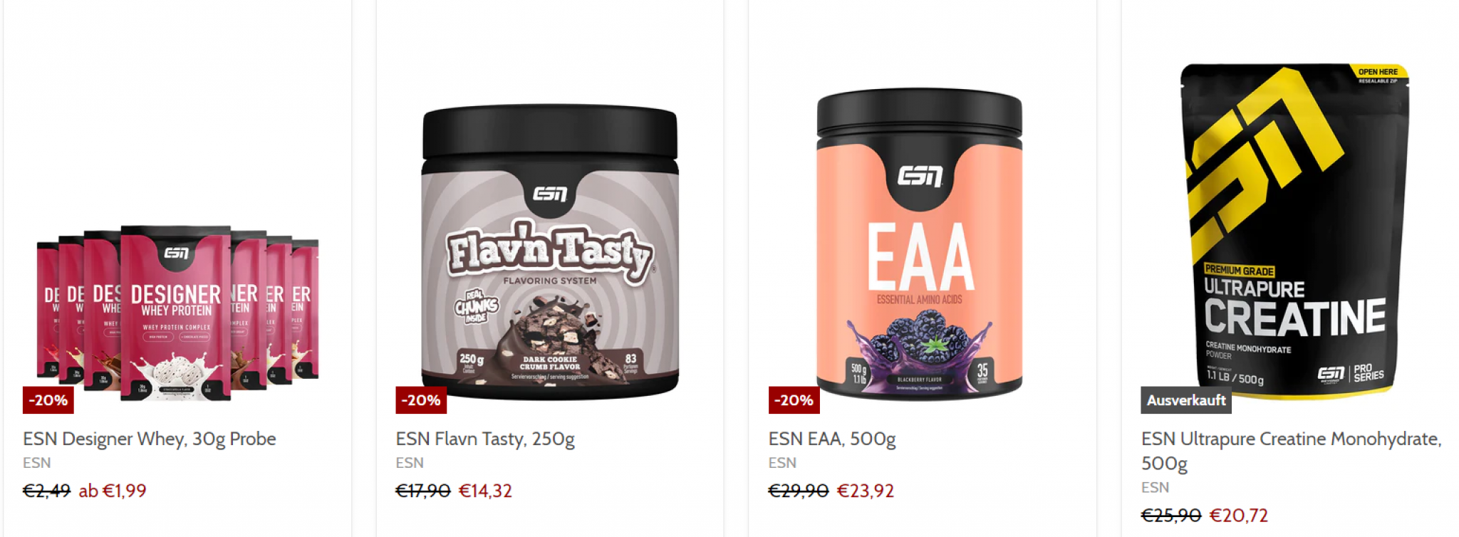 Fitmart – 20% Rabatt auf ALLES von ESN! – YourDealz.de