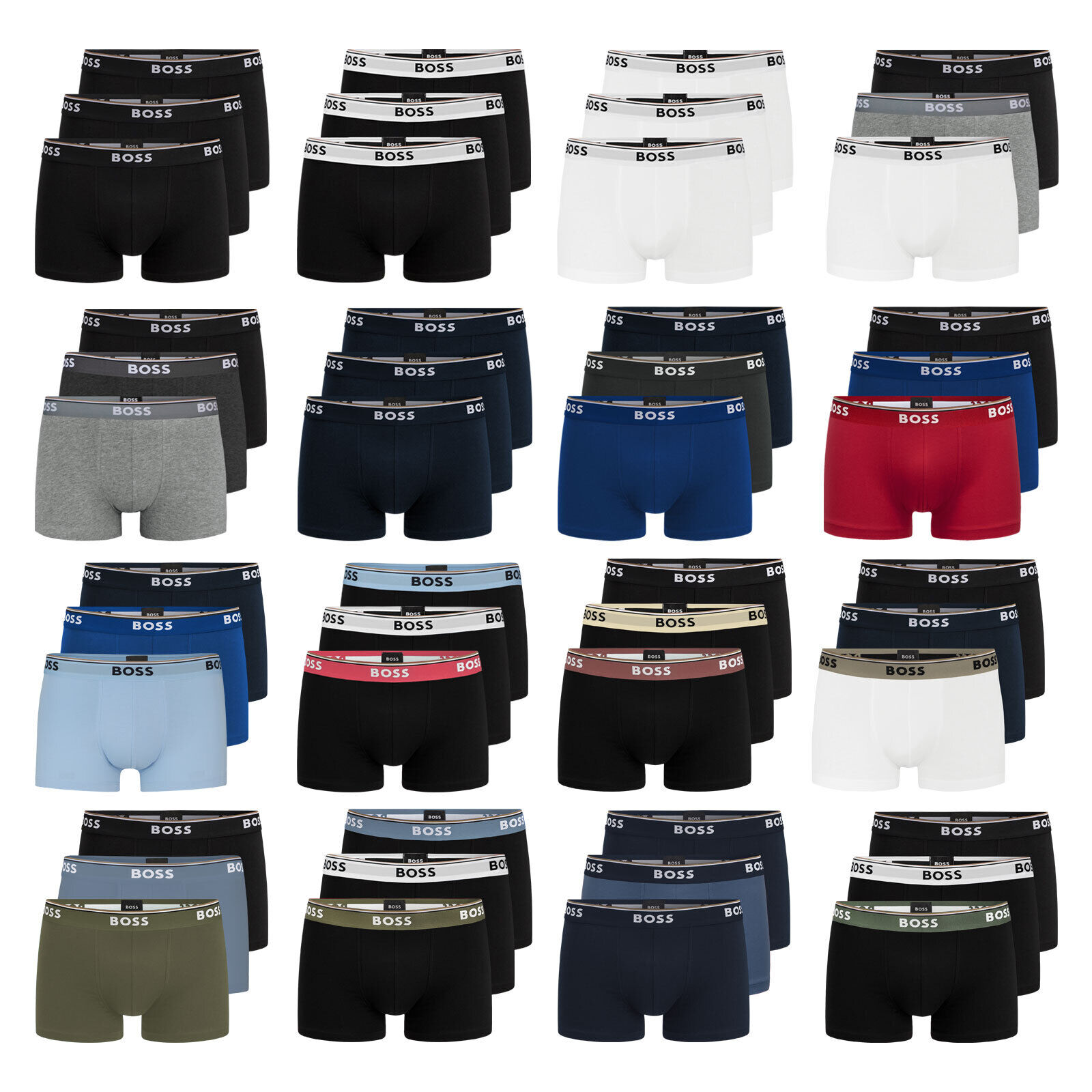 3er Pack BOSS Herren Power Boxer Trunks Boxershorts Cotton Stretch für ...